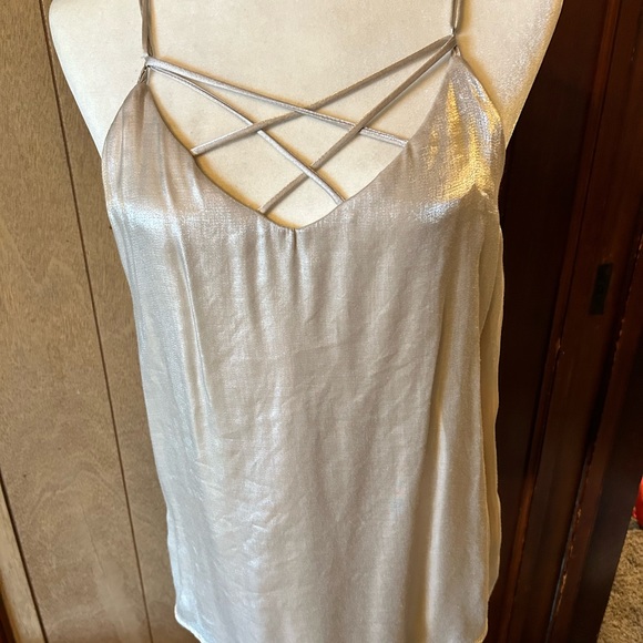 Tops | Cross Front Back Gold Tank Top | Poshmark